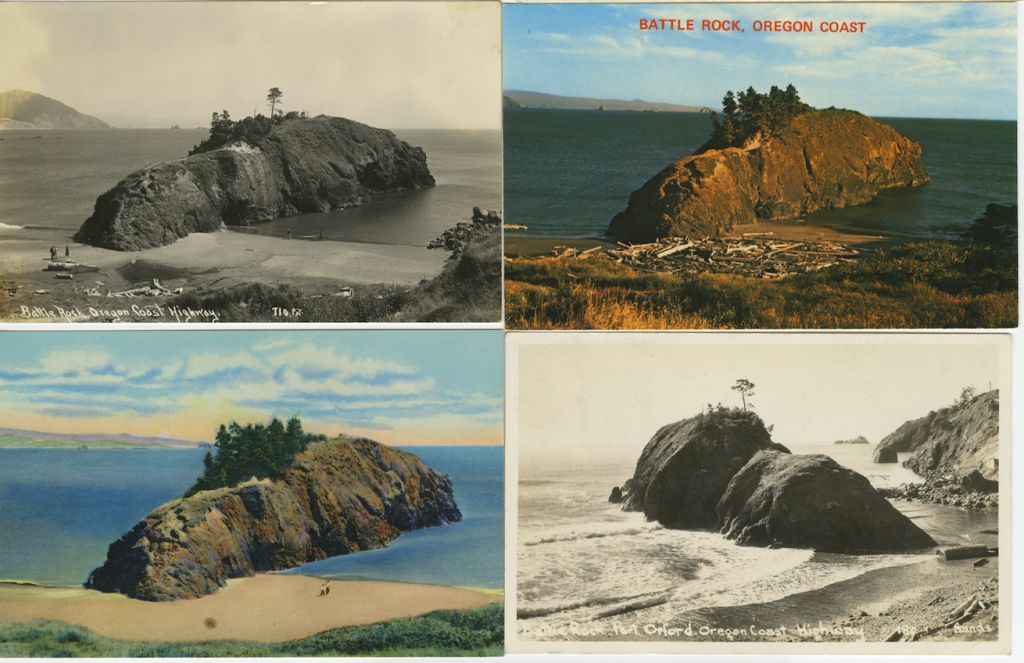Battle Rock Postcards – Port Orford Historical Photos